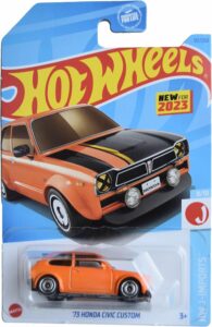 hot wheels '73 honda civic custom, hw j-imports 8/10 [orange] 117/250