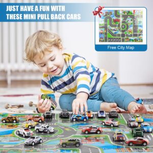 Mostop 50PCS Pull Back Cars,Toys for 3 Year Old Boys Girls, Push and Go Toy Race Car Vehicle with Storage Box, Friction Power Diecast Kids Toy Mini Cars for 3+ Years Old,Best Gifts for Party Birthday