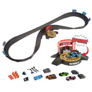 far out toys nascar crash circuit ultimate road course bundle with huge race track, winner’s circle, 4 cars total | electric powered, over 6 ft assembled | capture the momentum and thrill of nascar