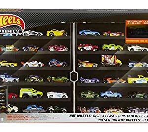 Hot Wheels Toy Car Display Case with Exclusive Mercedes-Benz 190E in 1:64 Scale for High-End Collectors, Premium Fit & Finish, Stores Up to 50 Cars