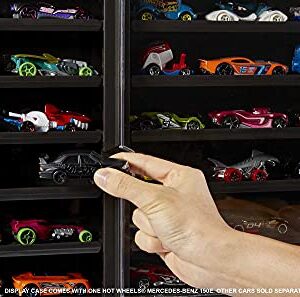 Hot Wheels Toy Car Display Case with Exclusive Mercedes-Benz 190E in 1:64 Scale for High-End Collectors, Premium Fit & Finish, Stores Up to 50 Cars