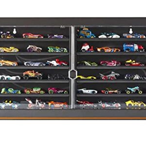 Hot Wheels Toy Car Display Case with Exclusive Mercedes-Benz 190E in 1:64 Scale for High-End Collectors, Premium Fit & Finish, Stores Up to 50 Cars