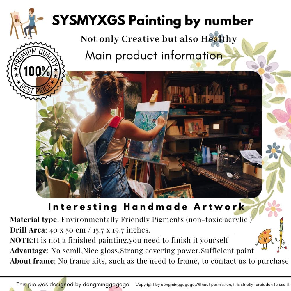 SYSMYXGS Paint by Numbers for Adults, Easy Drawing DIY Oil Canvas Painting Kits with Brushes, Acrylic PigmentHome Decor Gifts — Avon Gorge and Bristol Hotwell by Joseph Mallord William Turner