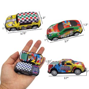 SeeuFun 36 Pack 2.7Inch Pull Back Racing Cars Die cast Race Car Vehicles Play-Set, Friction Powered Vehicles Toys for Boys and Girls Colors Random