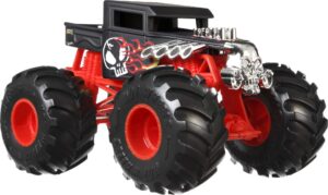 hot wheels toy monster trucks, oversized die-cast bone shaker in 1:24 scale, play vehicle for kids & collectors