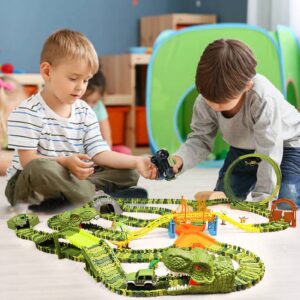 burgkidz Tracks Cars Replacement only, Toys Track Cars Racing Track Accessories Compatible with Most Tracks, Dinosaur Track Cars for Kids Boys and Girls Ages 3 4 5 6 7 Years Old