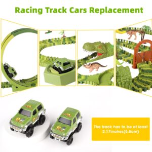 burgkidz Tracks Cars Replacement only, Toys Track Cars Racing Track Accessories Compatible with Most Tracks, Dinosaur Track Cars for Kids Boys and Girls Ages 3 4 5 6 7 Years Old