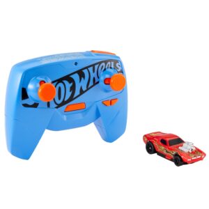 hot wheels rc car, remote-control rodger dodger in 1:64 scale, race on and off track, includes track adapter​​