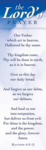 christian bookmarks - the lord's prayer - inspirational religious bookmarks for teens, men or women - standard design - 6.5" x 2" - bible bookmarks with scriptures - package of 25