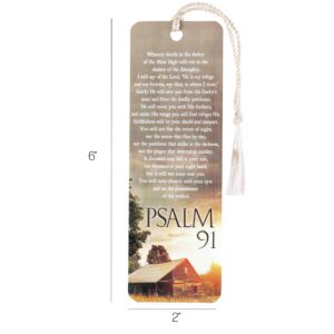 Dicksons Psalm 91 Full Verse Vintage Barn Sunrise Cardstock Tassel Bookmarks Pack of 12