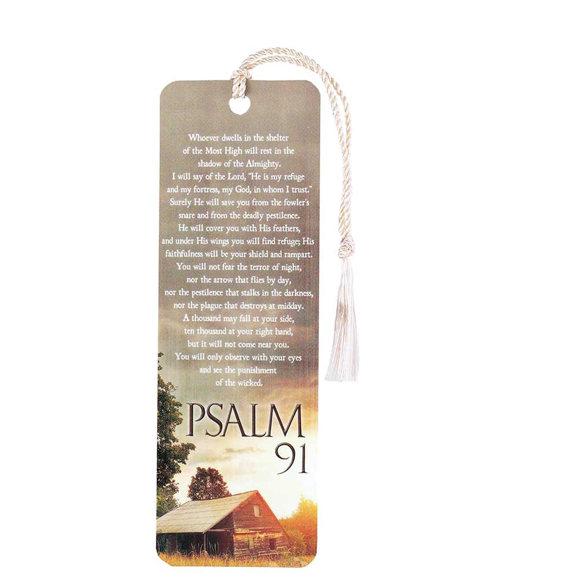 Dicksons Psalm 91 Full Verse Vintage Barn Sunrise Cardstock Tassel Bookmarks Pack of 12