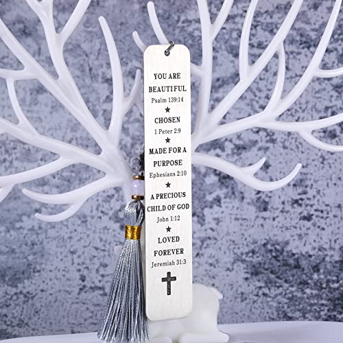 Baptism Gifts Confirmation Gifts for Women First Communion Gifts Inspirational Christian Gifts Bible Verse Bookmark with Tassel Book Lover Gifts for Women Birthday Christmas Bookmarks Gifts for Friend