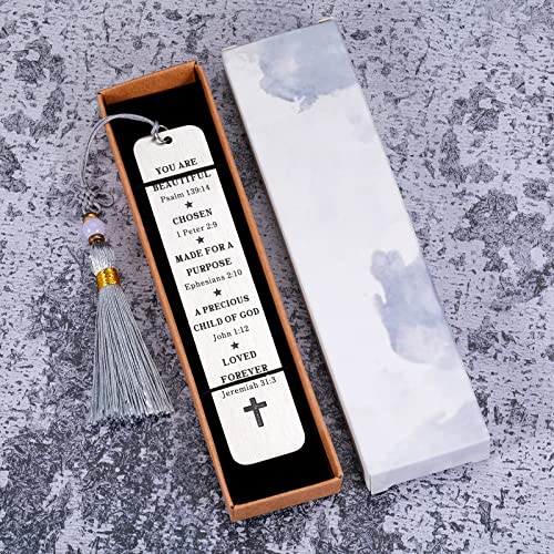 Baptism Gifts Confirmation Gifts for Women First Communion Gifts Inspirational Christian Gifts Bible Verse Bookmark with Tassel Book Lover Gifts for Women Birthday Christmas Bookmarks Gifts for Friend