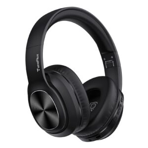 tuneflux wireless bluetooth headphones over ear, 80h playtime, 3eq sound modes, hifi stereo headphones with deep bass microphone, foldable bluetooth 5.3 headphones for smartphone/pc/computer