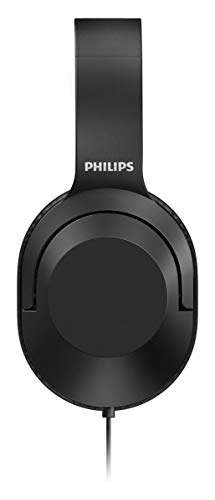 PHILIPS Audio H2005BK/00 Over-Ear Stereo Headphones Wired (2 m Cable, 40 mm Neodymium Drivers, Passive Noise Isolation, Adjustable Headband, Lightweight) Black