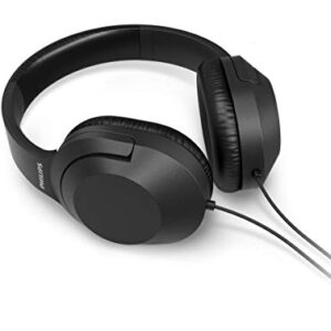 PHILIPS Audio H2005BK/00 Over-Ear Stereo Headphones Wired (2 m Cable, 40 mm Neodymium Drivers, Passive Noise Isolation, Adjustable Headband, Lightweight) Black