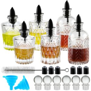 syrup bottle set of 6 - syrup dispenser with leak-proof lids pour spout ideal for coffee syrups,honey,condiments,olive oil…