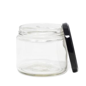 nicebottles clear glass salsa jars, 12 oz - case of 12