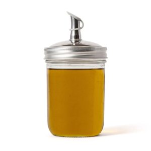 jarware stainless steel oil cruet lid, wide mouth mason jar spout lid