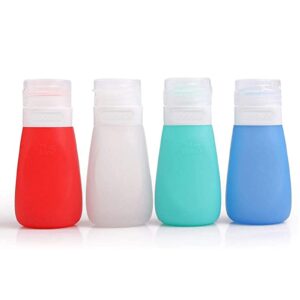 yinggg squeeze portable salad dressing container to go bottles sauce leakproof condiment storage bottle, dressing to go for lunch set of 4 (85ml)