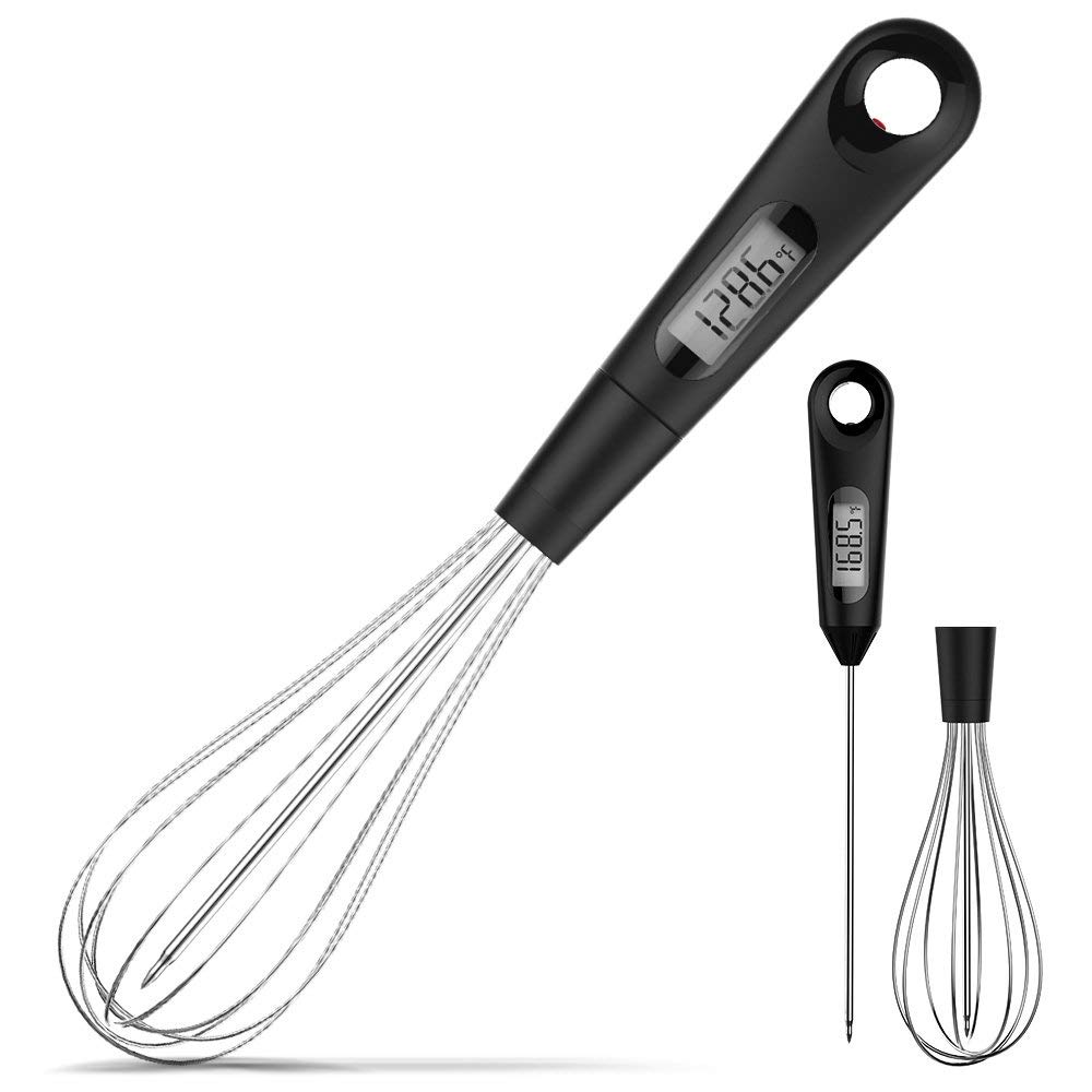 Thermaque Digital Candy Thermometer Whisk for Chocolate, Icing Creamer, Yogurt, Sauces, and Homemade Soup Thicken