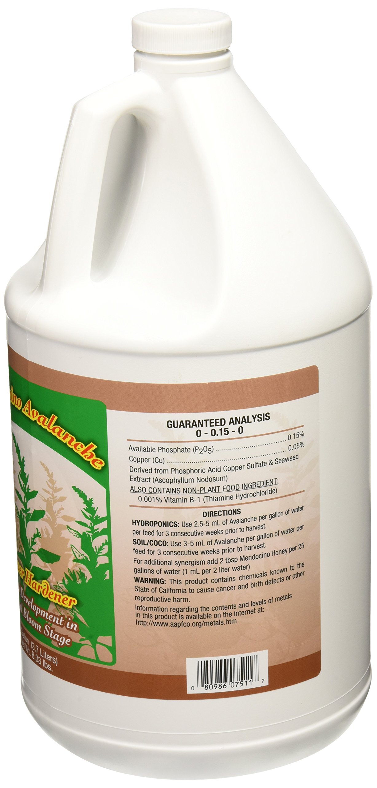 Grow More HGC721625 Mendocino Avalanche Hydroponic Nutrient Fertilizer, 1 Gallon