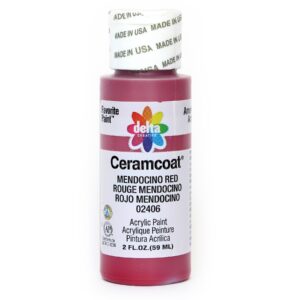 delta creative ceramcoat acrylic paint in assorted colors (2 oz), 2406, mendocino red