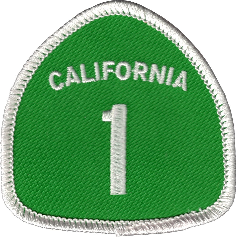 Highway 1 California Patch - Scenic Highway Big Sur San Francisco Sonoma Mendocino San Luis Obispo Monterey Mendocino Los Angeles Malibu (Iron On)