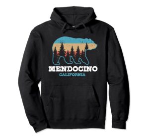 mendocino vintage california grizzly bear nature souvenir pullover hoodie