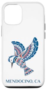 iphone 13 native american mendocino kingfisher bird california case