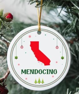 mendocino ca ornament for christmas tree decorations city travel souvenir gifts for family - housewarming gift mendocino california ornament 3 inch plastic