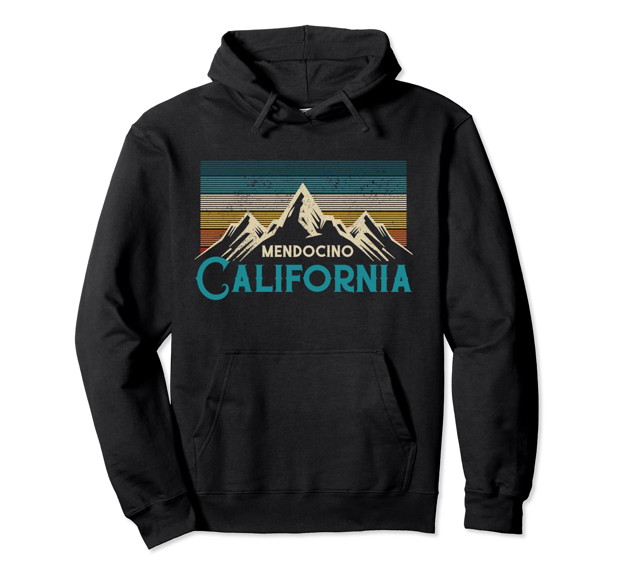 Mendocino California Mountains Vintage Souvenir Gift Pullover Hoodie