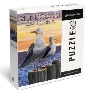 lantern press 1000 piece jigsaw puzzle, mendocino, california, sea gulls