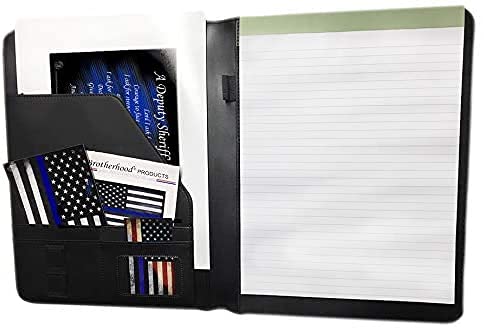 Brotherhood California Mendocino County Deputy Sheriff Padfolio Notepad Holder - Thin Blue Line Portfolio with Deputy Sheriff Prayer Print & 3 Police Laptop Stickers and a Police Car Magnet