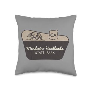 mendocino headlands state park california souvenir mendocino headlands state park california welcome vacation throw pillow, 16x16, multicolor