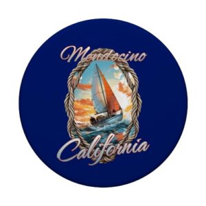 Sailing Mendocino California Sea and Sunshine PopSockets Standard PopGrip