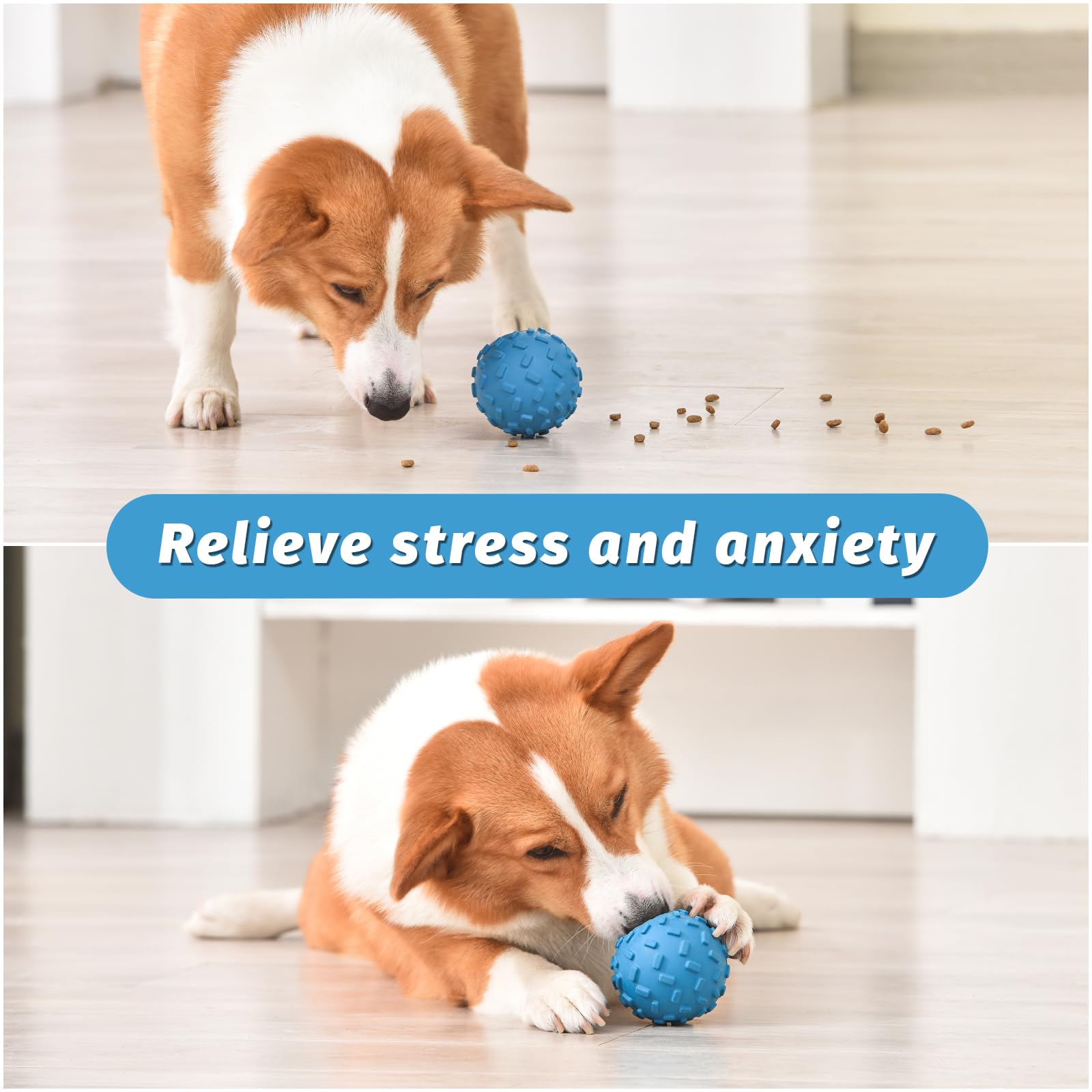 Doudele Dog Toy Balls small - Interactive and Treat Dispensing Toys for Active Dogs，Fetch Balls Extremely Durable Natural Rubber