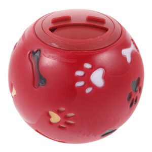 interactive food dispensing small dog toy, treat ball pet food ball, interactive training slow feeder toy food dispenser slow feeder for small dogs (red)