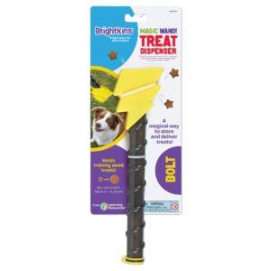 brightkins magic wand treat dispenser: bolt - dog treat holder and target stick, treat dispenser for dogs, treat dog toys