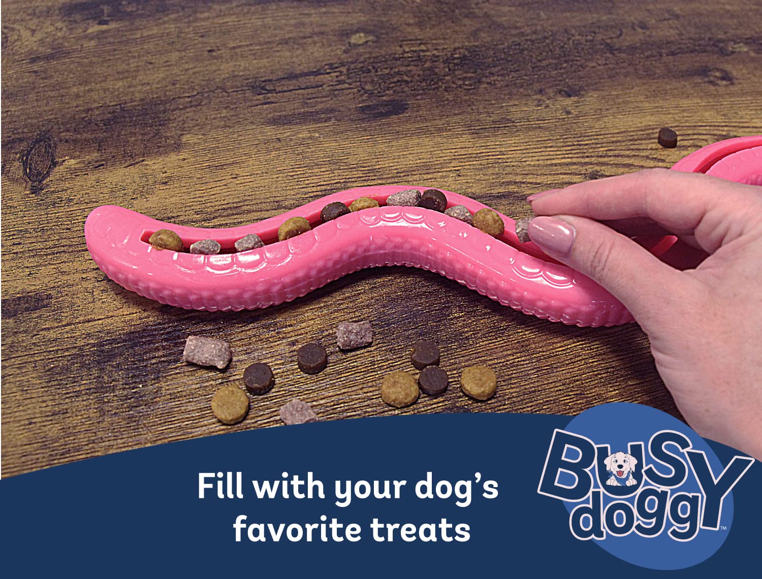 Busy Doggy Snake Treat Dispenser Toy, Interactive Dog Toy, Dog Enrichment Toy with Squeaker