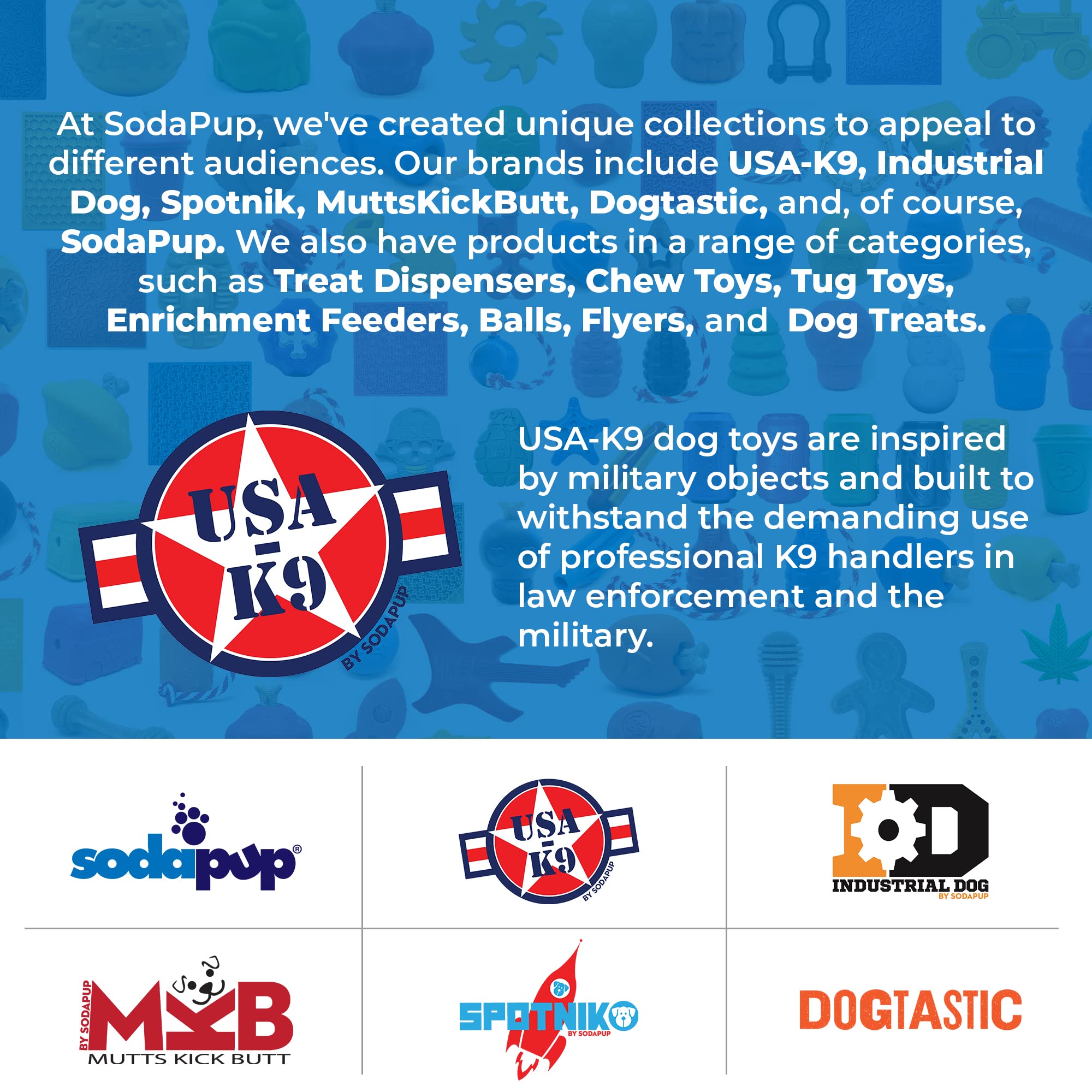 SodaPup USA-K9 Skull – Durable Dog Tug Toy, Chew Toy, & Treat Dispenser Made in USA from Non-Toxic, Pet-Safe, Food Safe Natural Rubber Material for Bonding, Mental & Physical Exercise, & More