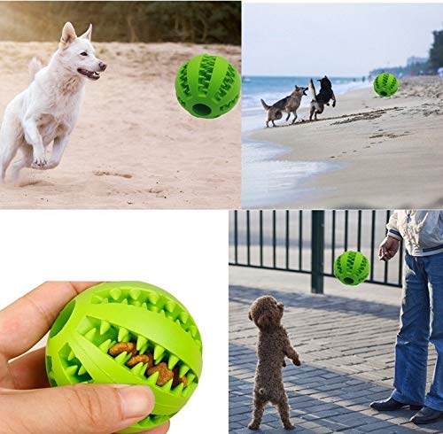 Sunglow 2 Pack Dog Toy Ball，Nontoxic Bite Resistant Teething Toys Balls for Small/Medium/Large Dog and Puppy Cat, Dog Pet Food Treat Feeder Chew Tooth Cleaning Ball Exercise Game IQ Training Ball