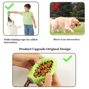 Awkvuty Treat Dispensing Dog Toy,Dog Tooth Cleaning Toy, Interactive Chase Toys, Fillable Durable Natural Rubber Dog Treat Puzzle Toy, Dog Slow Feeder Toy for Mental Stimulation(Green)