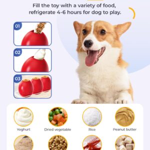 Treat Dispensing Dog Toys, Interactive Dog Toys Dog Puzzle Slow Feeder Chew Toys for Large Dogs, Dog Toy for Aggressive Chewers