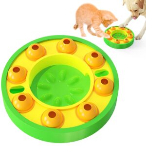 ikasus dog puzzle toy, interactive dog food puzzle slow feeder treat dispenser for iq training & mental enrichment, dog treat puzzle feeder for small,medium and & large dogs treat training type 3