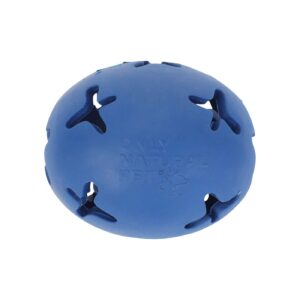 only natural pet rubber boredom buster treat stuffer dog toys - interactive stuffable feeder dispenser fillable durable play puppy medium large xs chew pup hide holder easy refill -rubberball/darkblue