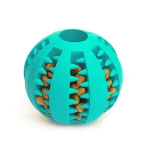 interactive dog chew toy ball - bite-resistant dog treat ball dispenser feeder - ideal as dog puzzle toys for dog boredom, puppy teething & mind stimulating training exercise (color may vary)