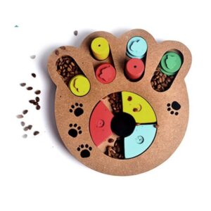 interactive dog puppy treat slow feeder bowl paw shaped dog food dispenser fun iq training educational game slow feed bowl food dispensing plate dish puzzle toys for small medium large dogs cats