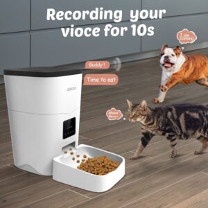 Dokoo Automatic Cat Feeders, App Control Smart Pet Food Dispenser with Portion Control&Timer Setting, Auto Dog Feeder 1-10 Meals, Voice Record, Small & Medium Pets,2.4G Wi-Fi ONLY, 3L/13cup (White)