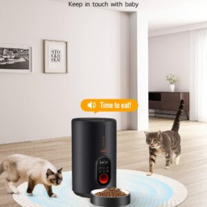 Tetsbo Automatic Cat Food Dispenser, Automatic Cat Feeders with Freshness Preservation, Timed Cat Feeder for Dry Food,Up to 6 Meals Per Day,Timed Pet Feeder for Cats/Dogs